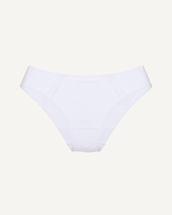 Beija 100% Cotton Medium Coverage Knicker Stripes Brief in White